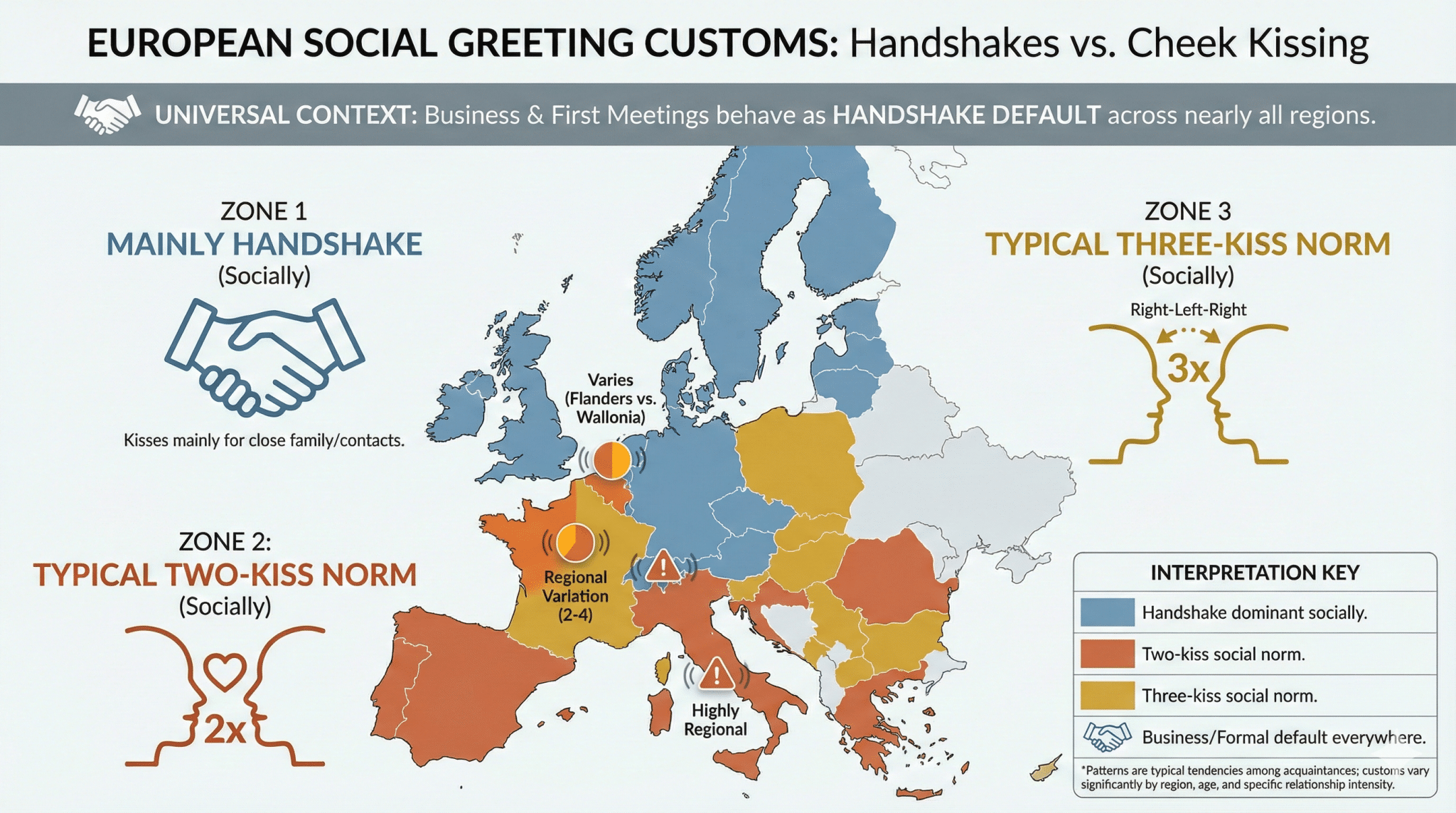 Europe Social Etiquette: Eye Contact, Space & Kisses